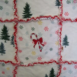 Santa and Reindeer Rag Quilt Throw – Sweet Embroidered Santa Sayings ...