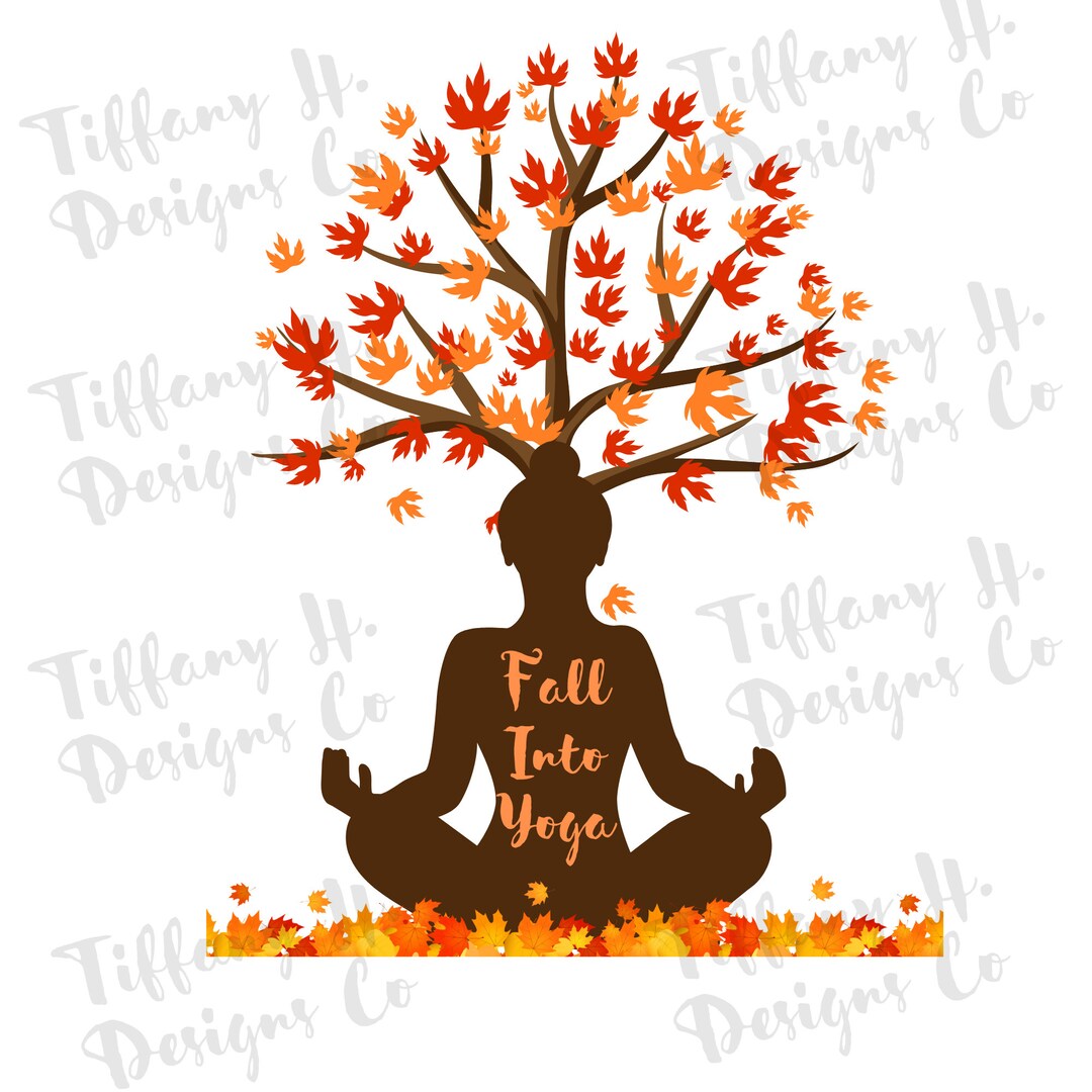 Fall Yoga SVG | Fall Leaves | Fall Tree | Meditation | Mindfulness ...