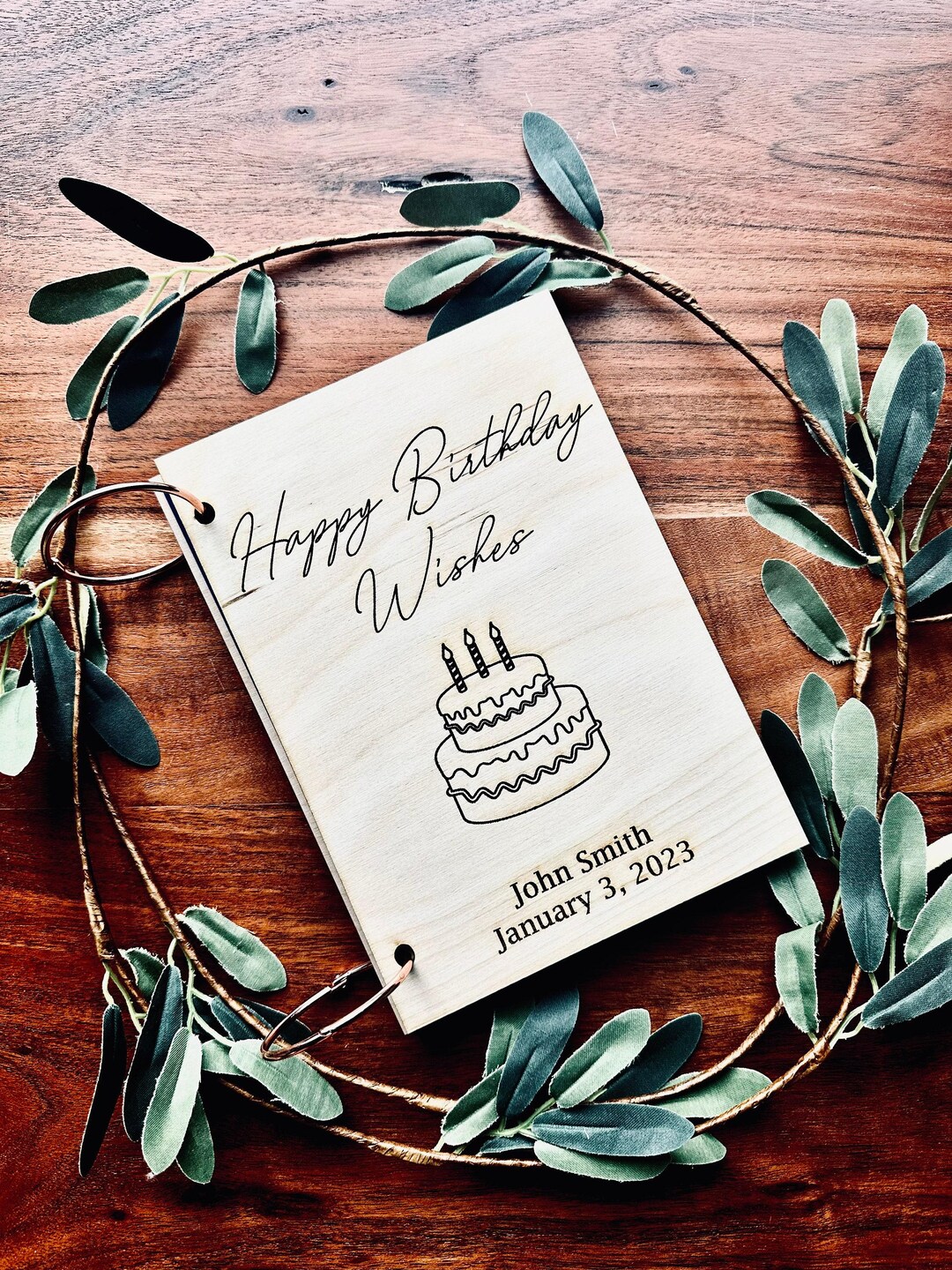 Wooden Card Organizer Birthday Card Keeper Wooden Greeting Card Storage ...