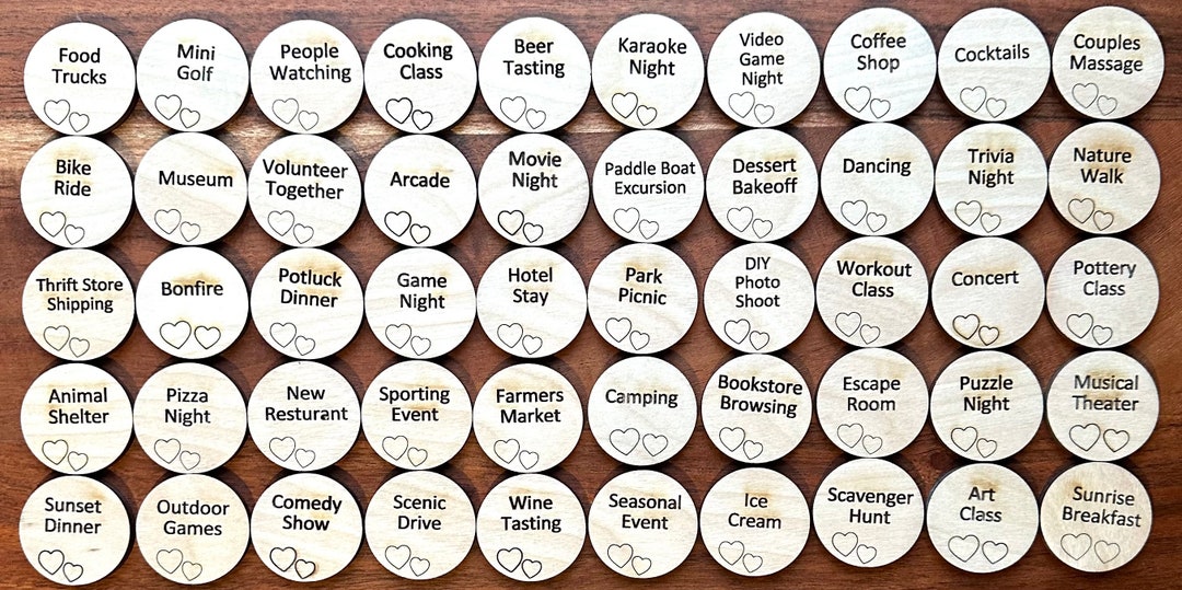 Valentine's Day Gift for Couples, Date Night Idea Tokens, Date Night ...