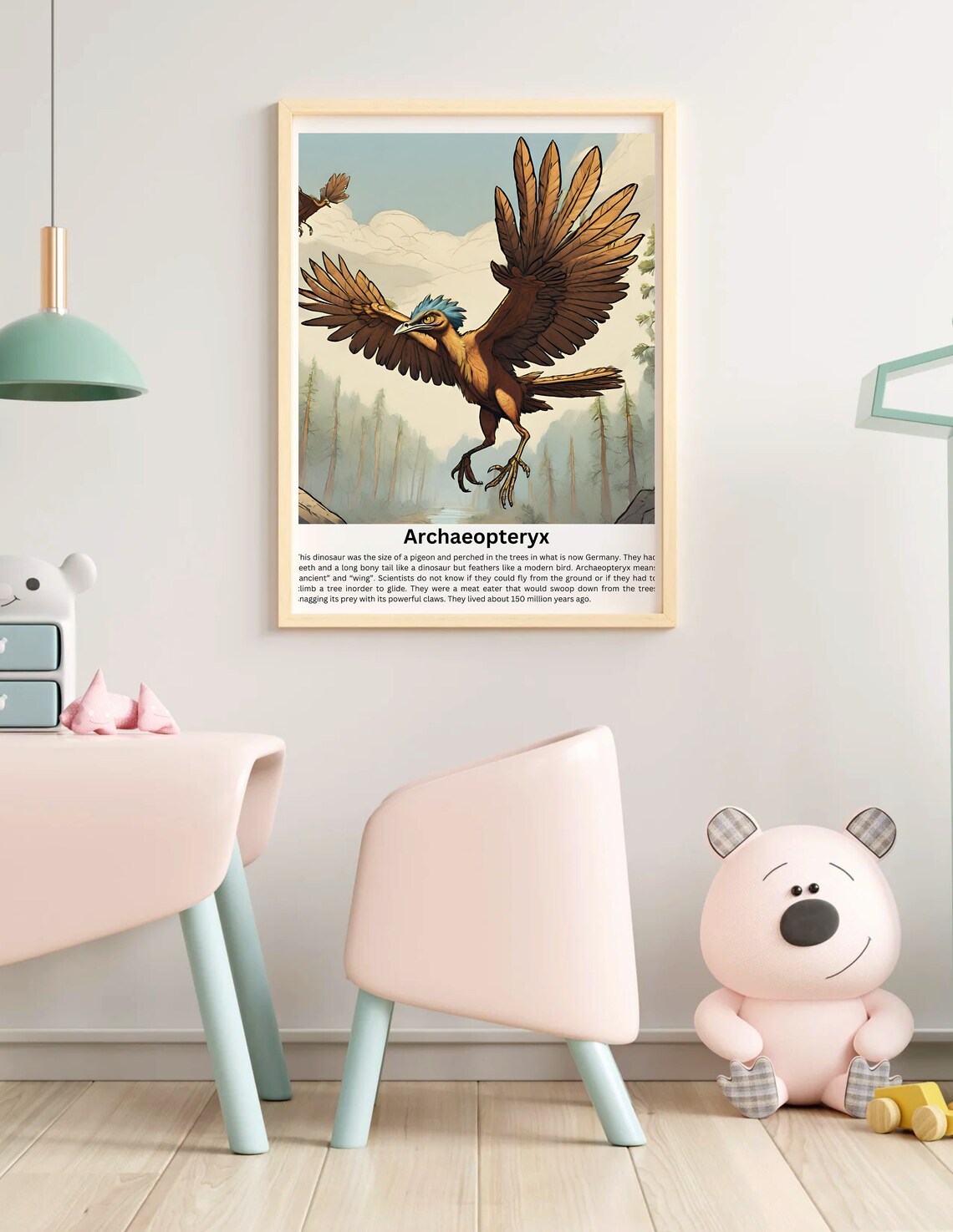 Archaeopteryx Dinosaur, Winged Dinosaur, Downloadable Dino Poster ...
