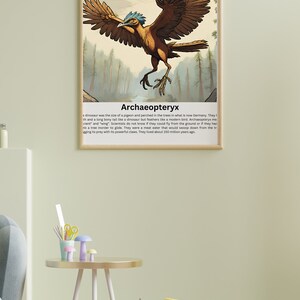 Archaeopteryx Dinosaur, Winged Dinosaur, Downloadable Dino Poster ...