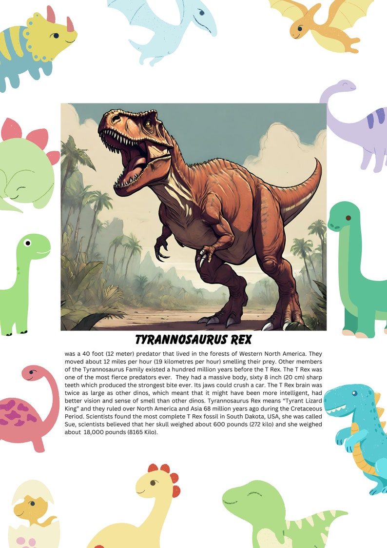 T Rex, Tyrannosaurus Rex, Dinosaur Wall Art, Dinosaurs for Children ...