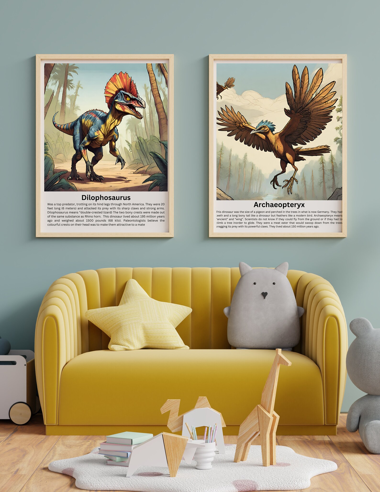 Archaeopteryx Dinosaur, Winged Dinosaur, Downloadable Dino Poster ...