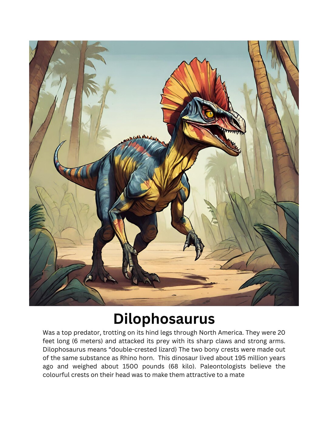 Dilophosaurus Dinosaur, Dinosaur Education, Educational and Fun Dino ...