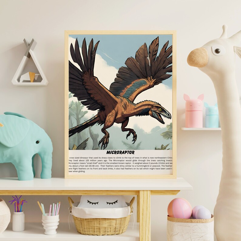 Microraptor Dinosaur, Dinosaur Education and Fun, Dinosaur Posters ...
