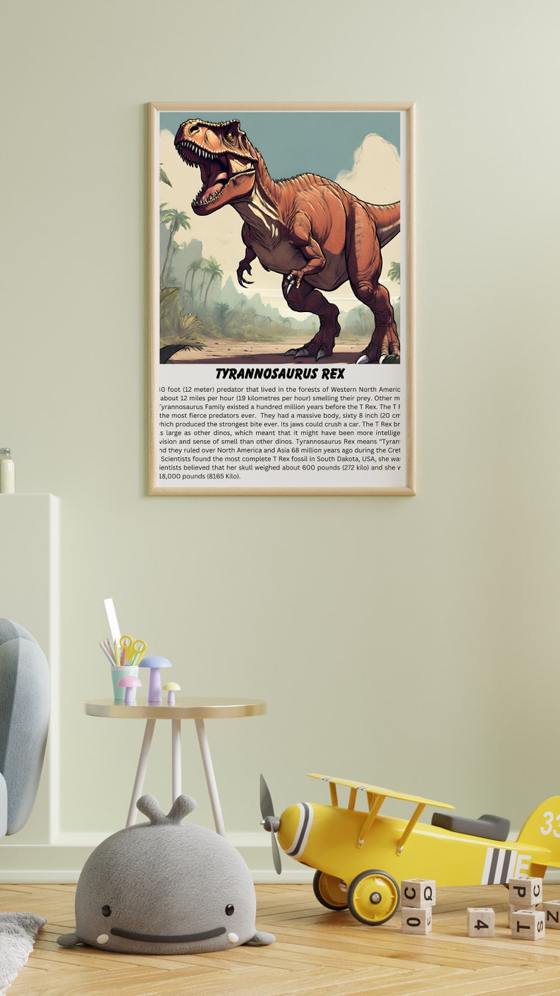 T Rex, Tyrannosaurus Rex, Dinosaur Wall Art, Dinosaurs for Children ...