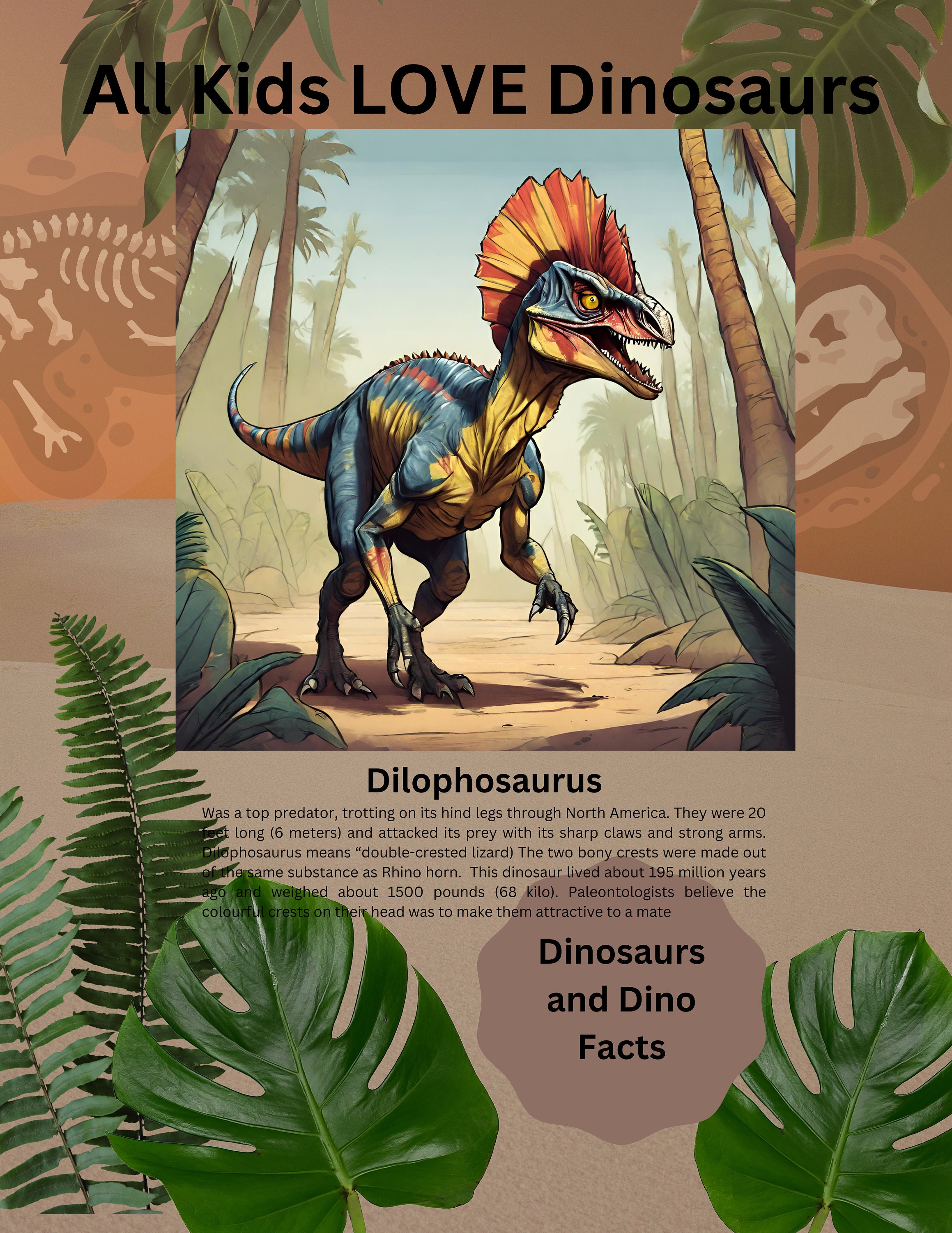 Dilophosaurus Dinosaur, Dinosaur Education, Educational and Fun Dino ...