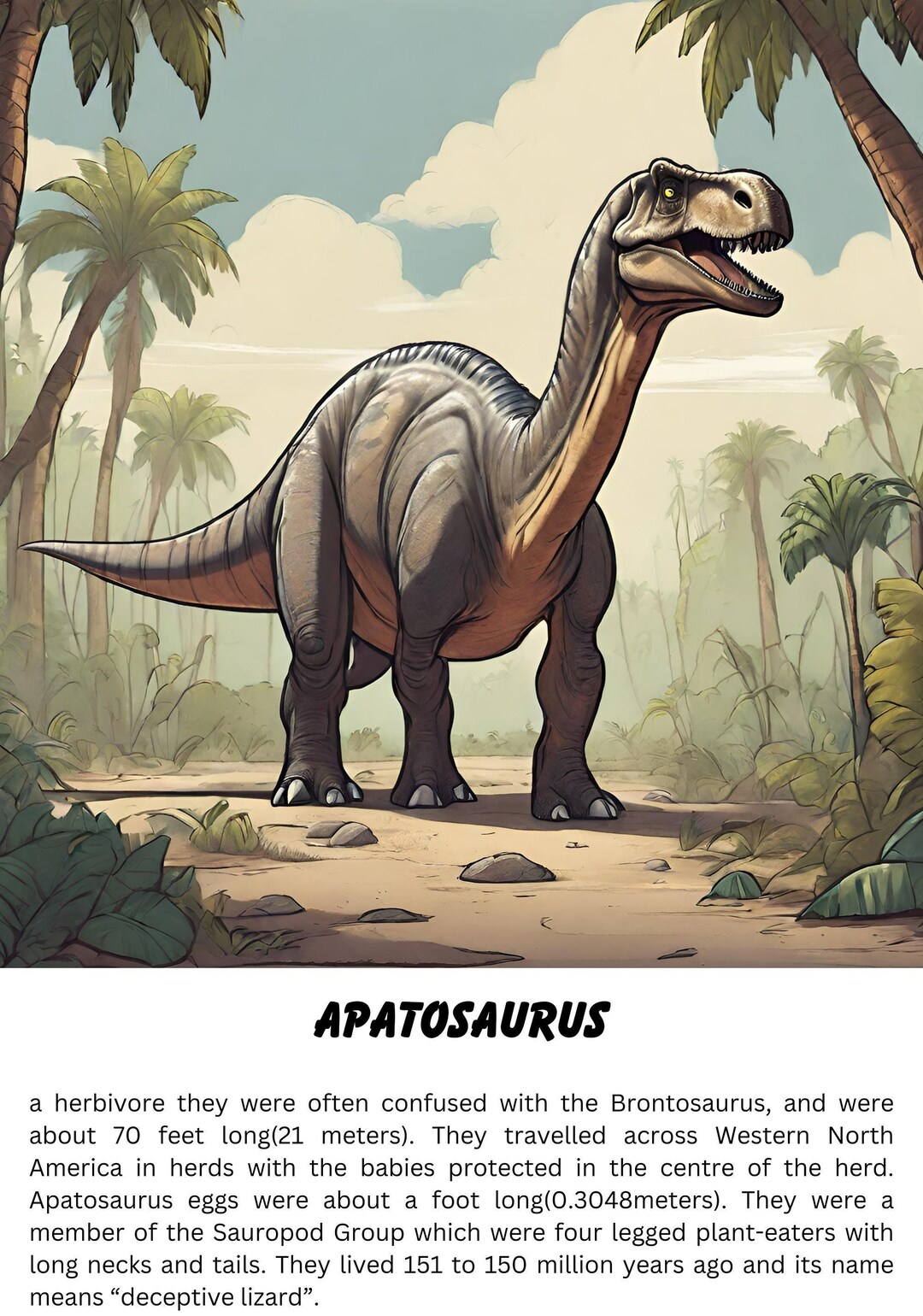 Apatosaurus Dinosaur, Dinosaur Information and Facts for Children ...