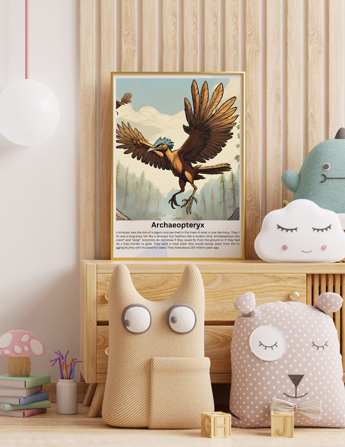 Archaeopteryx Dinosaur, Winged Dinosaur, Downloadable Dino Poster ...