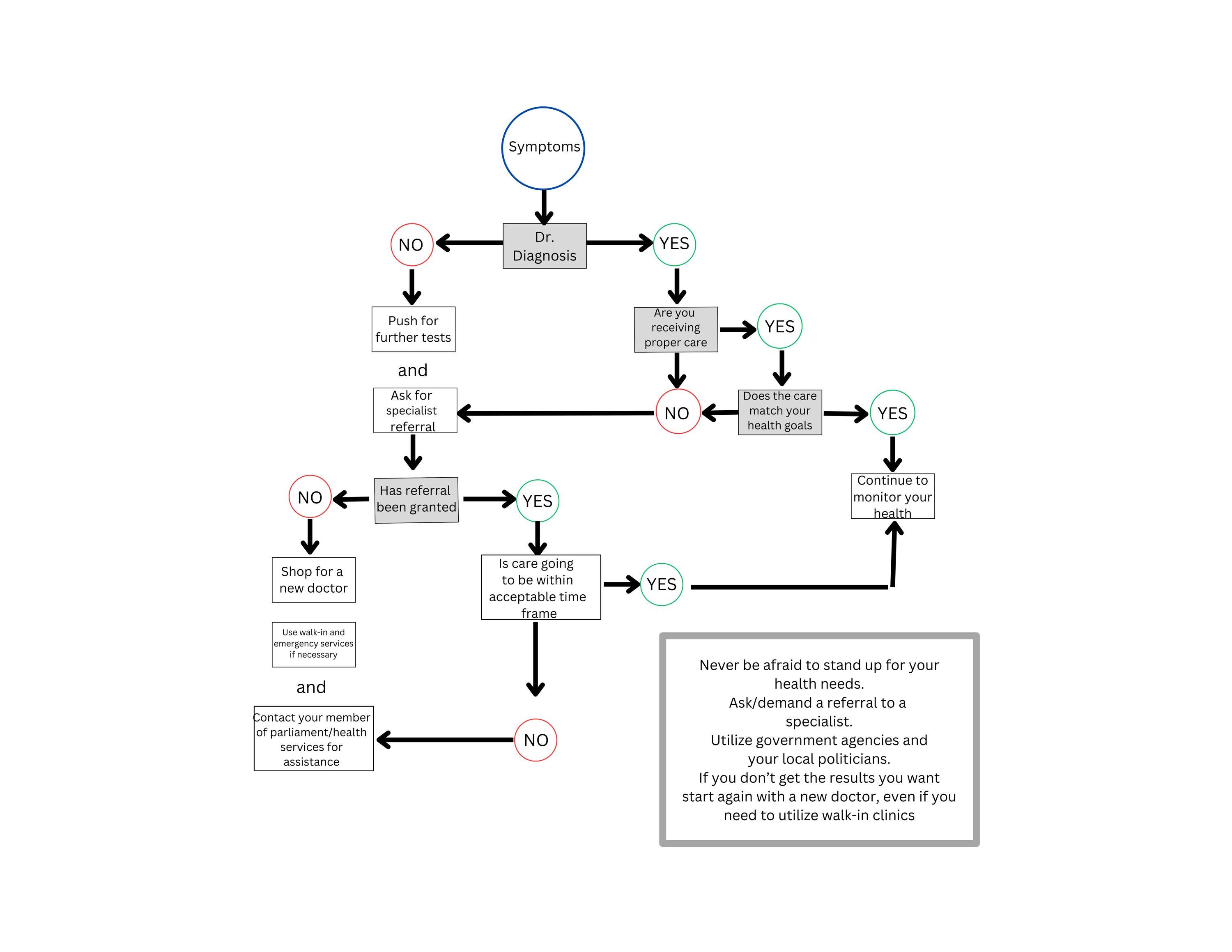Chronic Health Care Flow Chart, Guide to Health Care, Assistance With ...