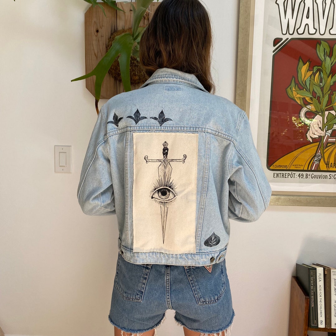 Vintage Hand-painted Denim Jacket - Etsy