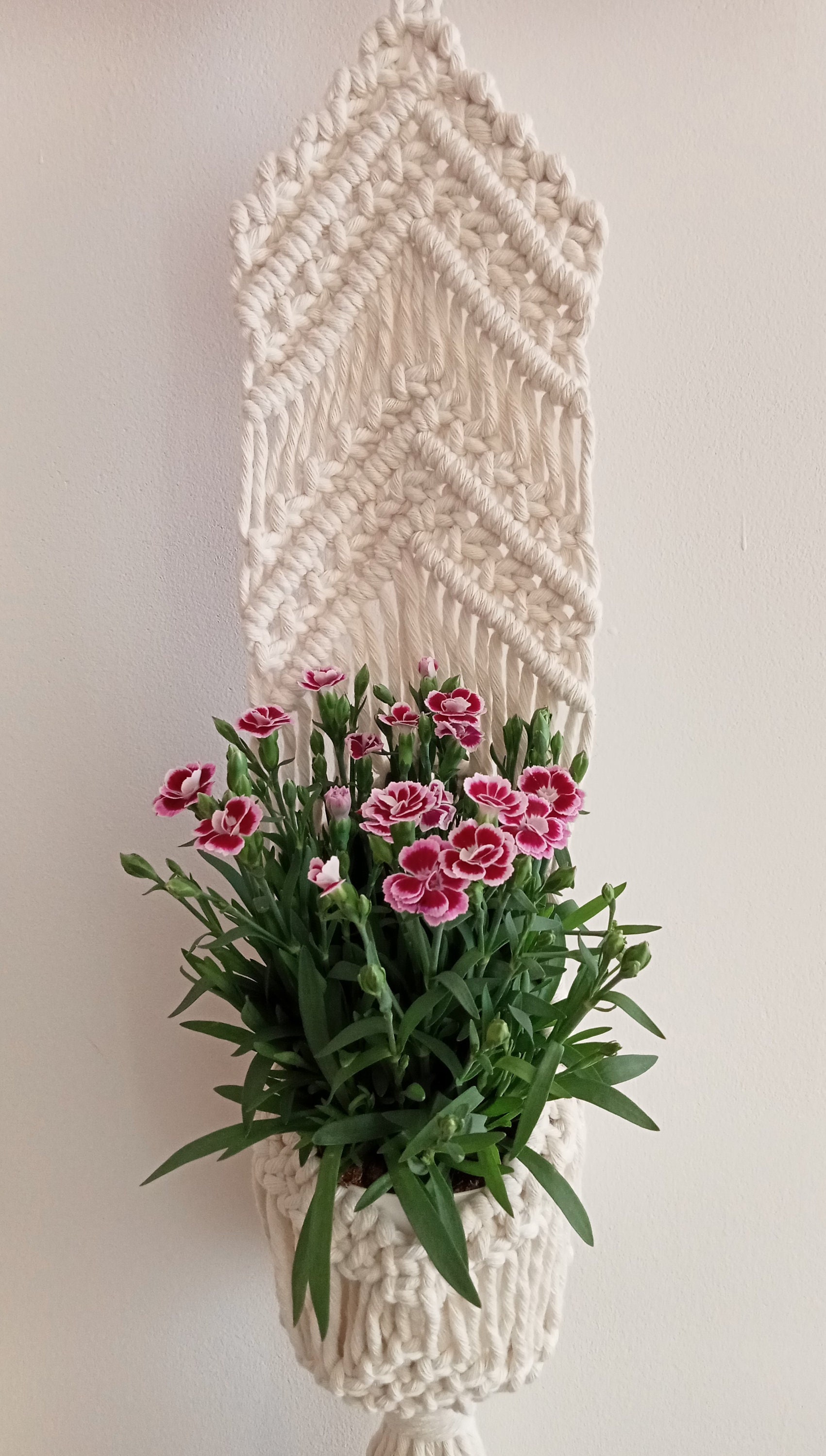 Macrame, Double Flowerbed, Plant Hanger, Large Decoration, Balcony ...