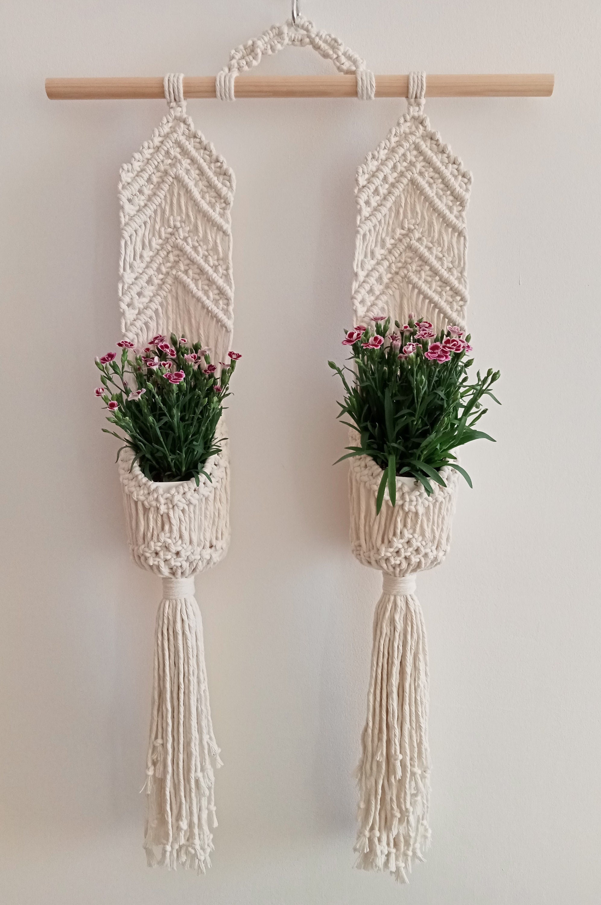 Macrame, Double Flowerbed, Plant Hanger, Large Decoration, Balcony ...