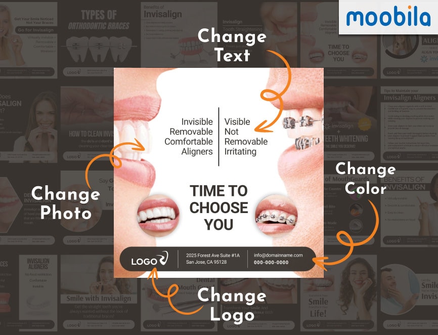 Canva Dental Invisalign Templates Bundle | Invisalign Templates Social ...