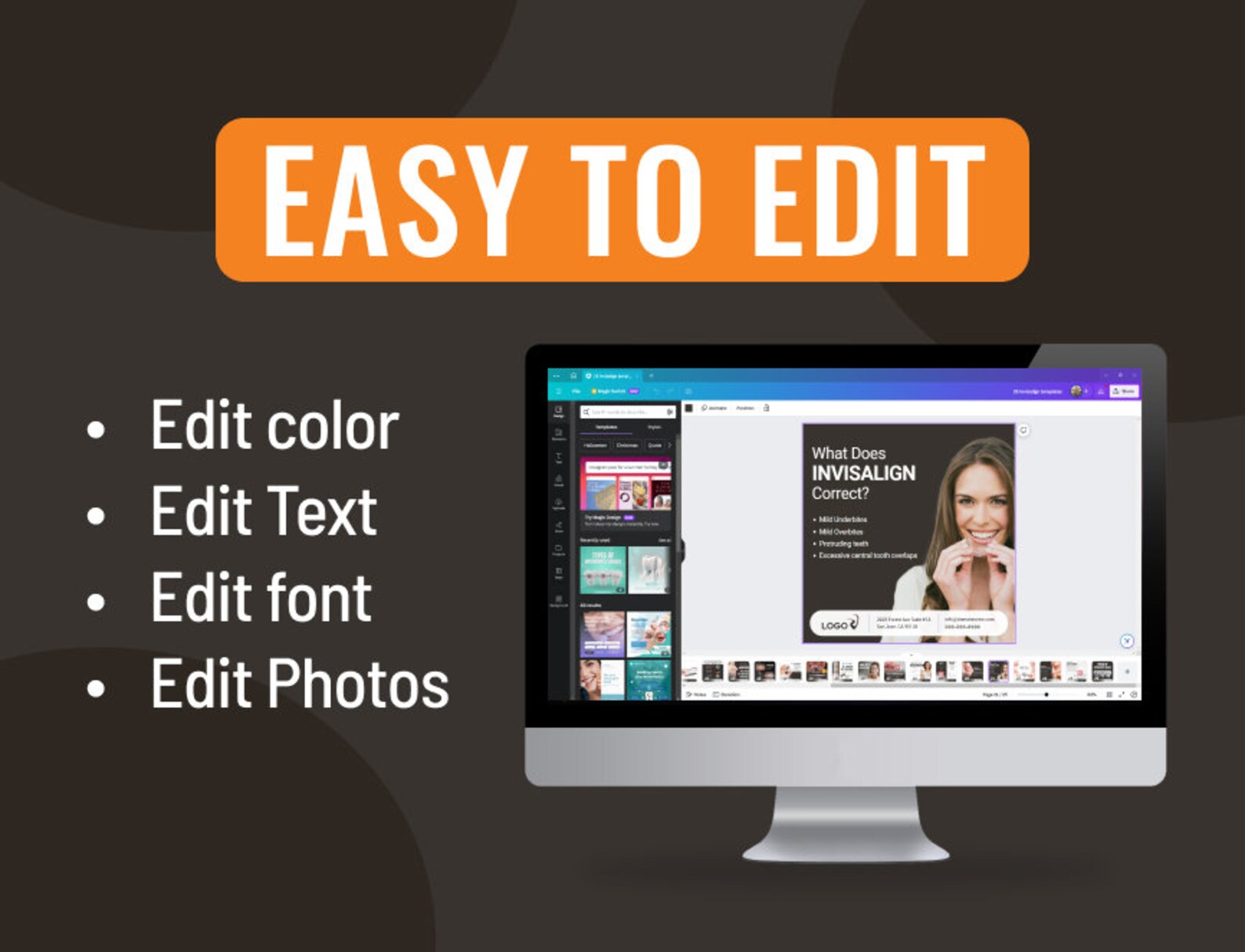 Canva Dental Invisalign Templates Bundle | Invisalign Templates Social ...