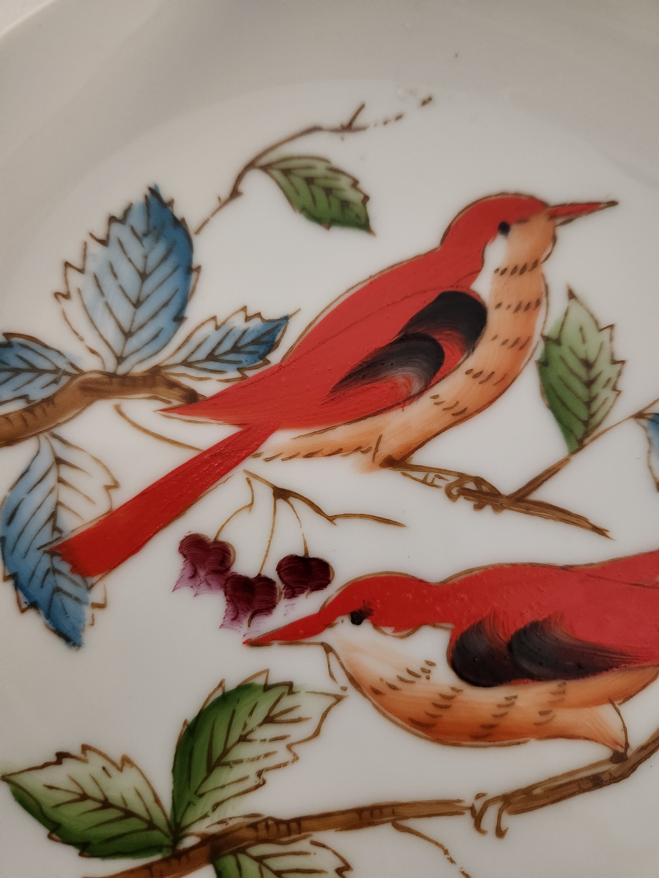 Vintage Japanese Mid-century Hand Painted Red Birds Plate - Etsy