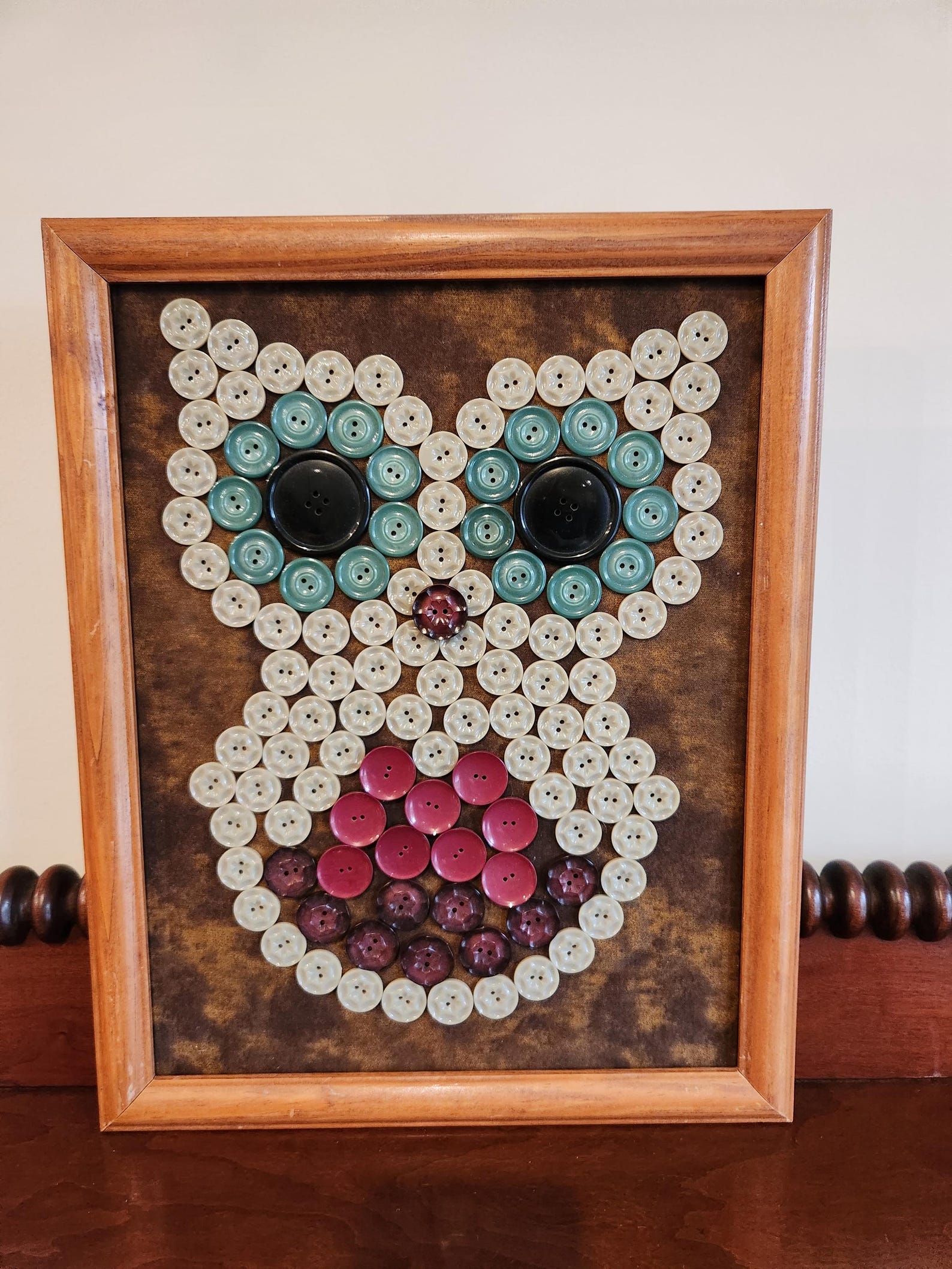 Vintage Owl Hand Made Wall Art Made With Vintage Buttons - Etsy