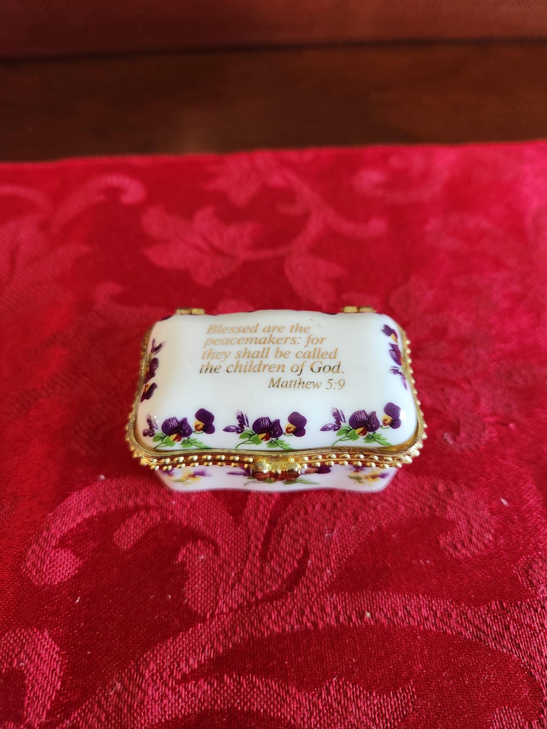 Vintage Imperial Porcelain Trinket Box With Violets - Etsy