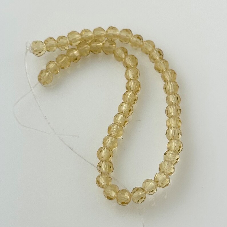 Sparkly Hand-cut Transparent Yellow Crystal Beads, 3mm Micro-faceted ...