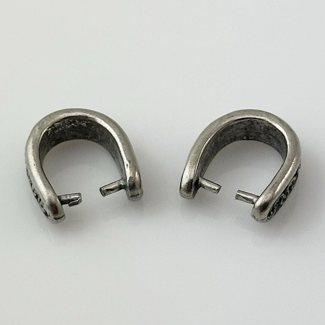 Antiqued Silver Plated Pewter Ice-pick Bails, 15x13mm W/scroll Design ...