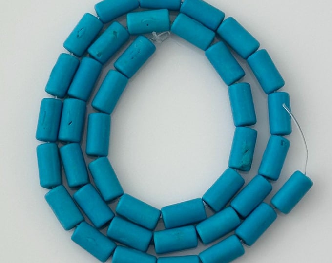 Blue Turquoise Beads With Gold Copper Edges, 10mm Triangles, Natural ...