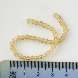 Sparkly Hand-cut Transparent Yellow Crystal Beads, 3mm Micro-faceted ...