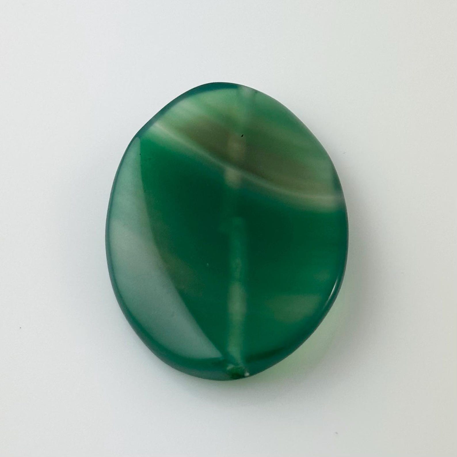 Dyed Green Agate Large 40x30mm Twisted Oval Pendant Bead, Green ...