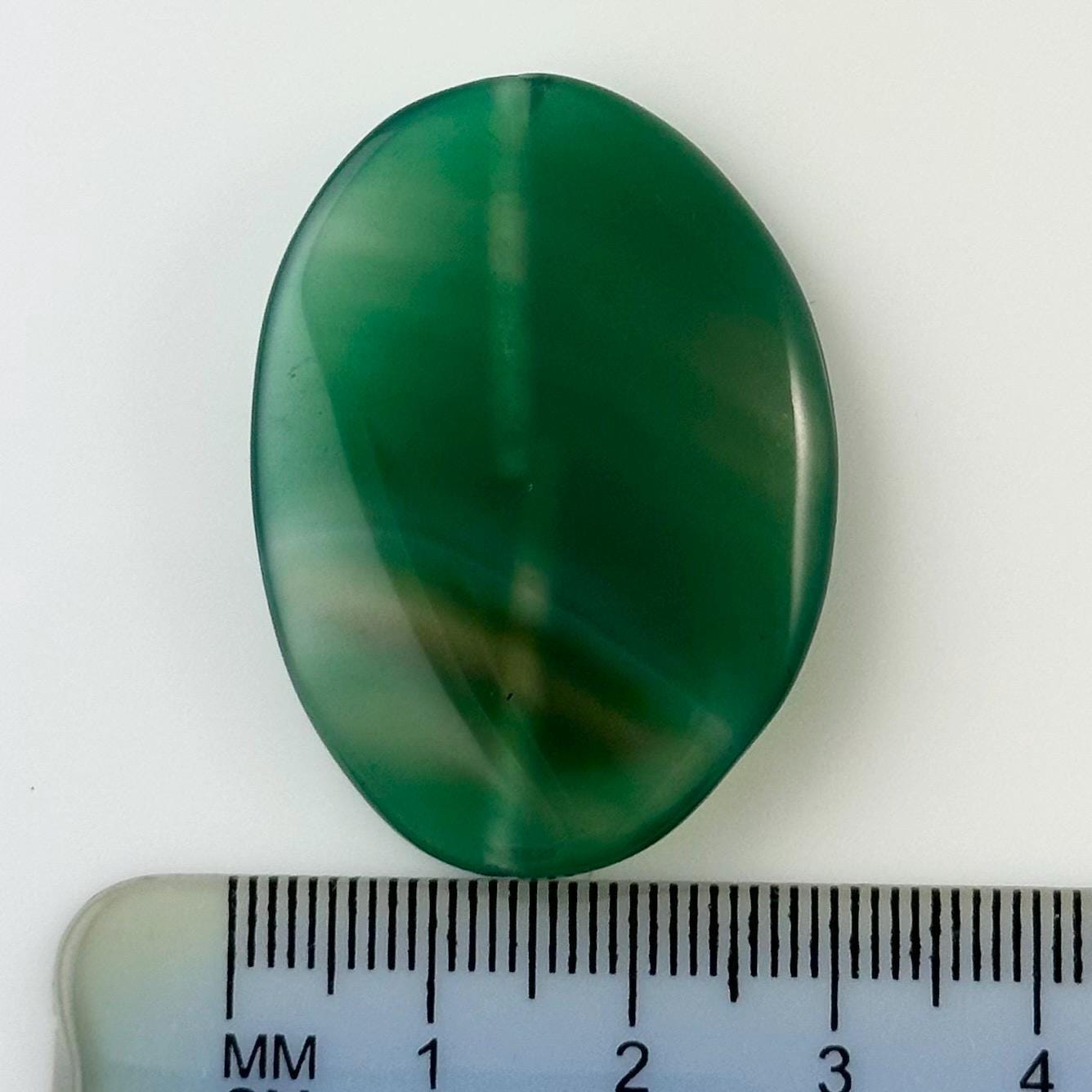 Dyed Green Agate Large 40x30mm Twisted Oval Pendant Bead, Green ...