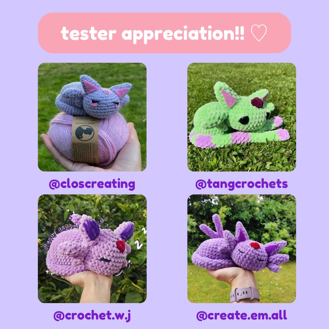 Sleepy Purple Kitty PDF Crochet Pattern - Etsy