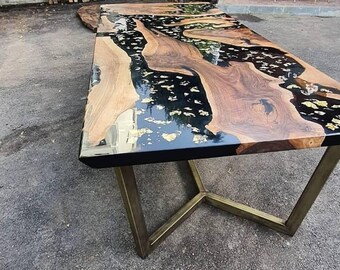 Custom Round Epoxy Table, Round Epoxy Table, Wooden Dining Table ...