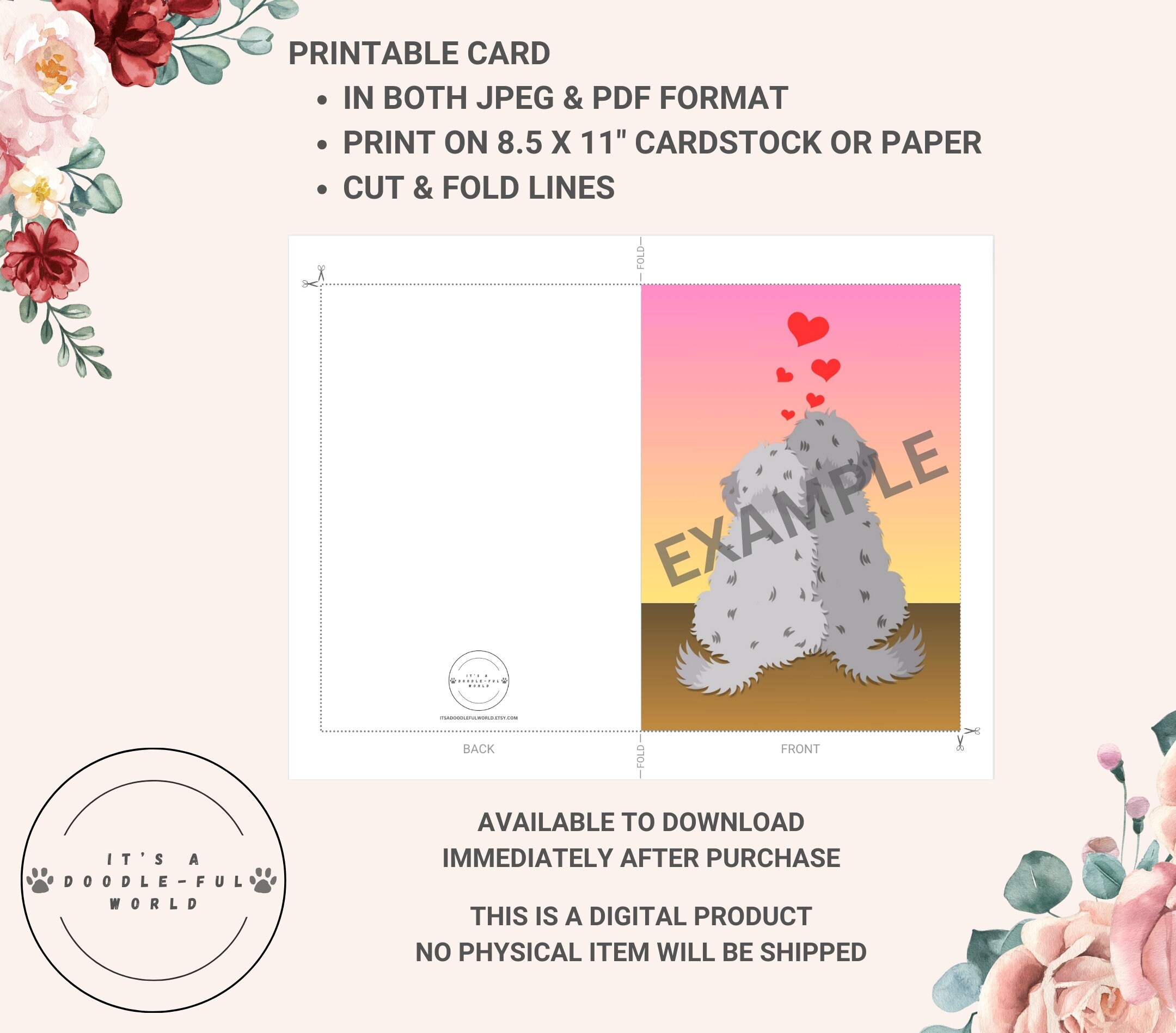 Printable Cockapoo Valentine's Day Card, Digital Valentine's Day Card ...