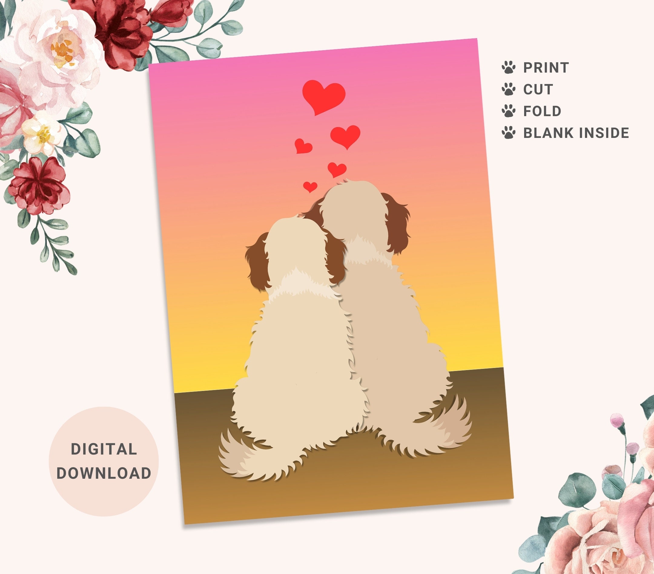 Printable Cockapoo Valentine's Day Card, Digital Valentine's Day Card ...