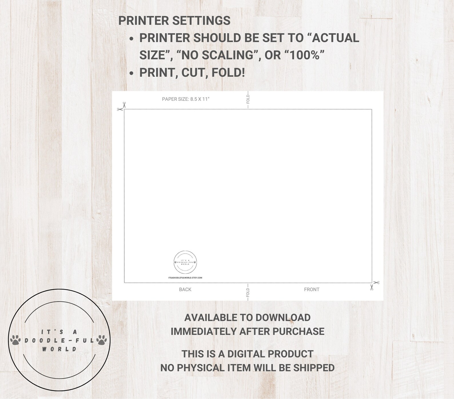 Printable Doodle Get Well Card, Digital Get Well Card, Downloadable ...