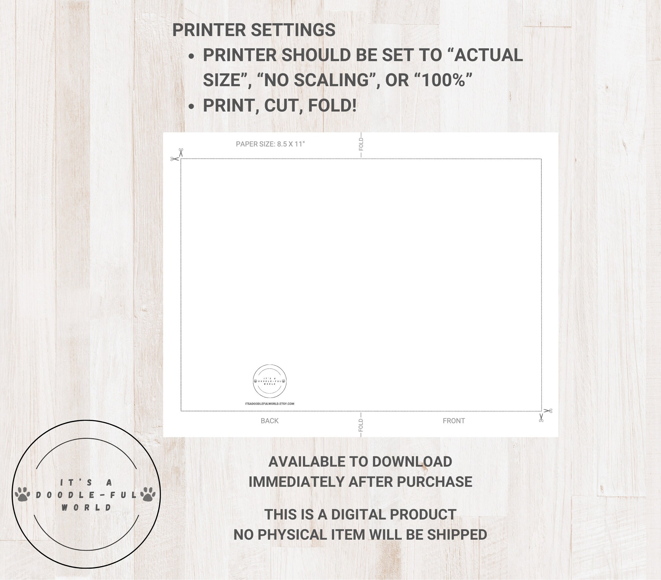 Printable Doodle Get Well Card, Digital Get Well Card, Downloadable ...