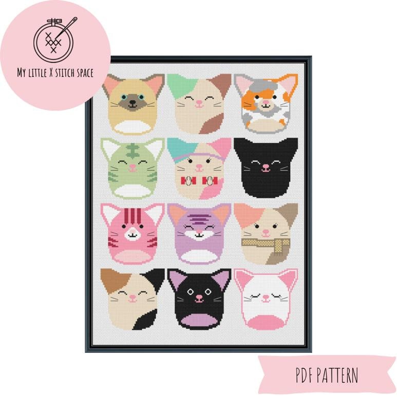 Cross Stitch Pattern Squishmallows Cats - Etsy