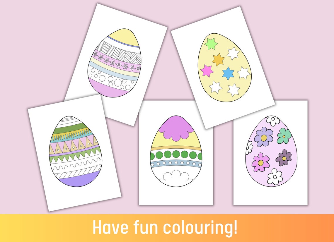 40 Easter Egg Coloring Pages/easter Kids Activity/holiday Coloring ...