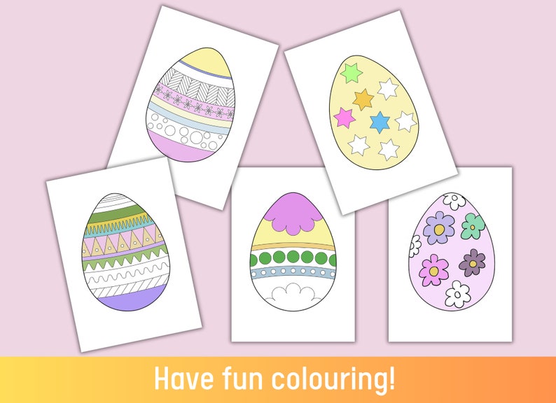 40 Easter Egg Coloring Pages/easter Kids Activity/holiday Coloring ...
