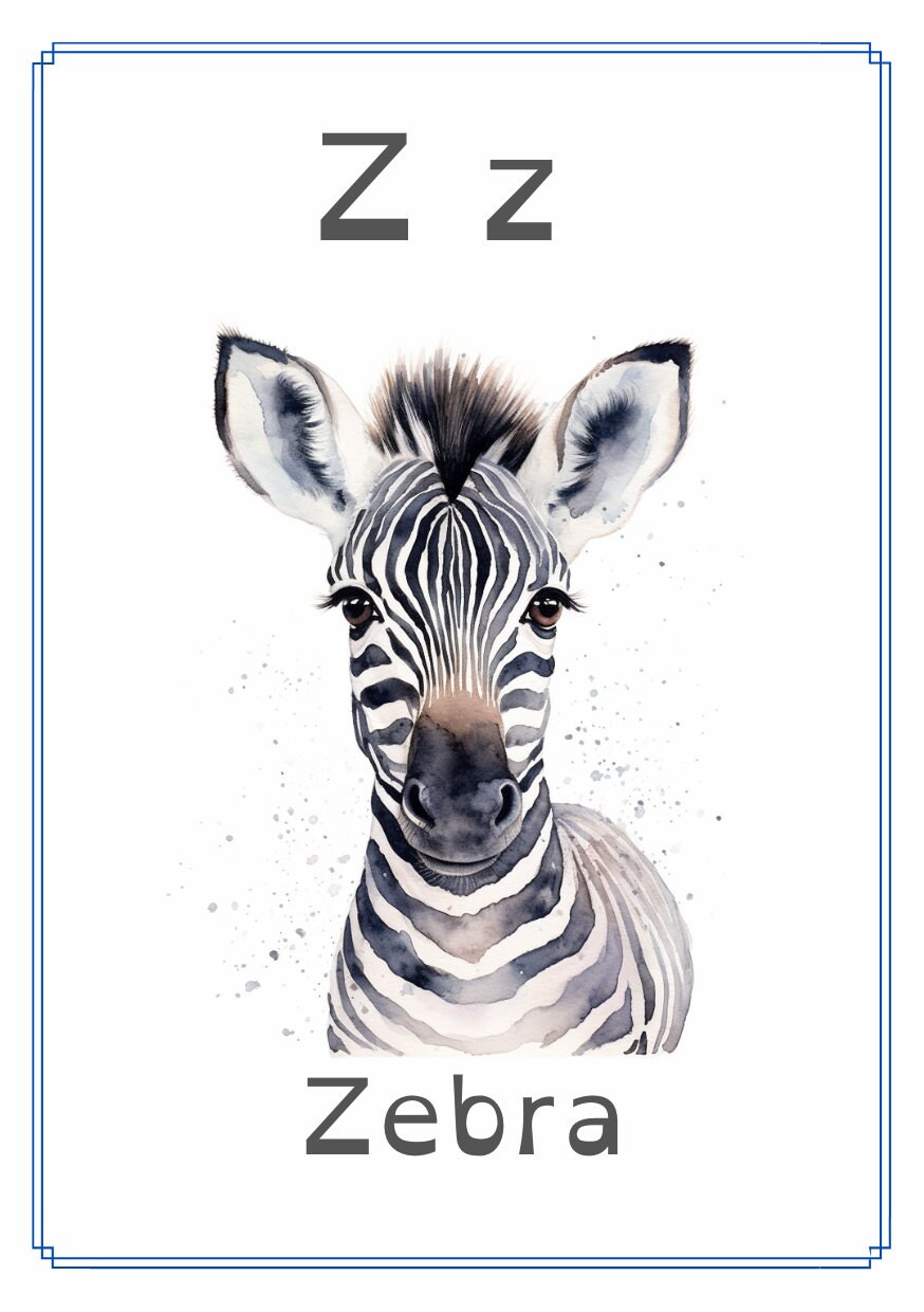 Alphabet Animal Flashcards / Digital Download / Poster / Learning Cards ...