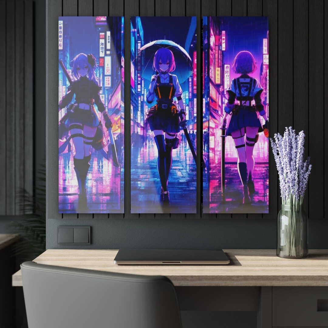 Acrylic Art Print | Anime Style | Neon Street Assassins | Anime Poster ...