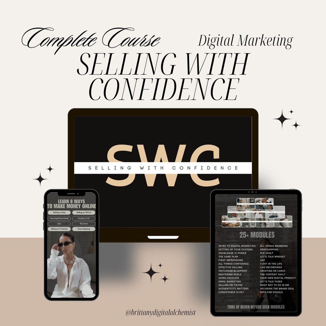 Selling With Confidence SWC MRR Course Digital Marketing Course - Etsy