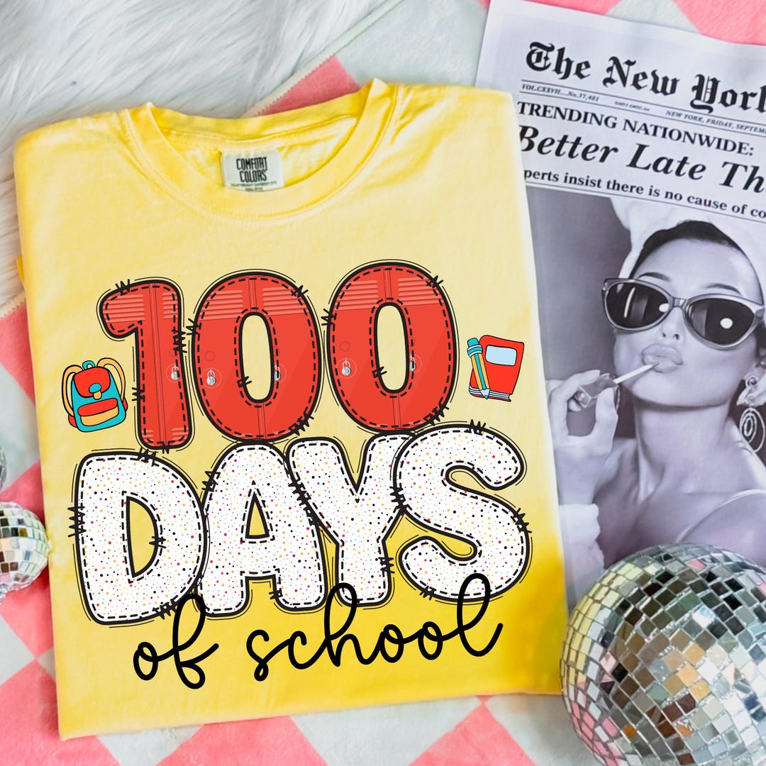 100 Days of School PNG, Polka Dot, Bookbag Book, Pencil, Day Shirt ...