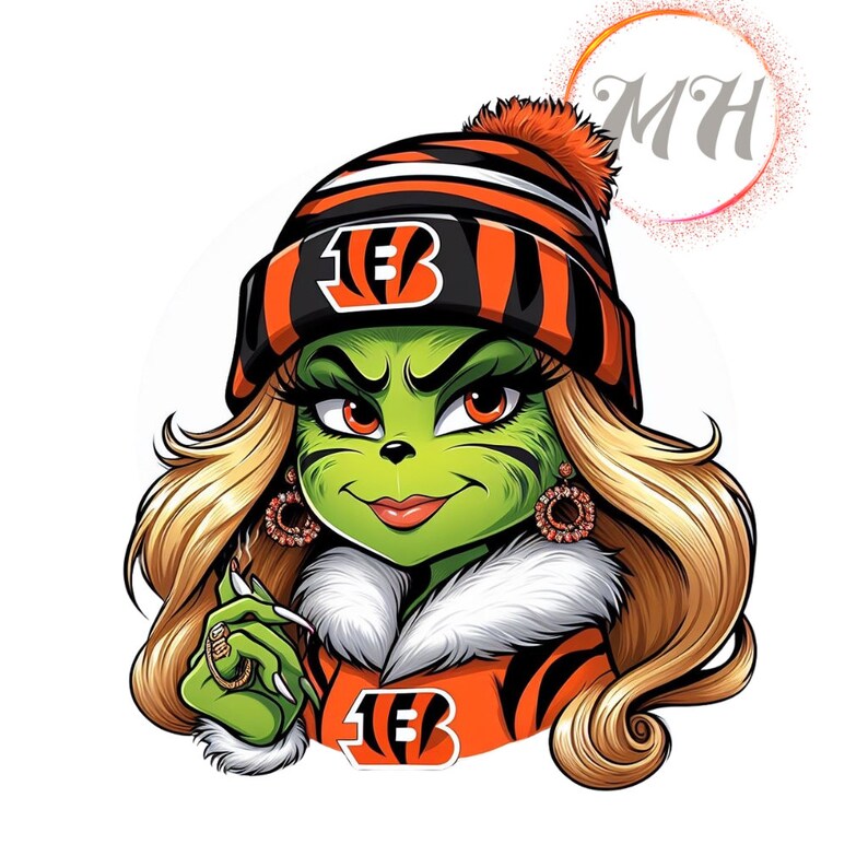 Blonde Female Grinch Bengals Png - Etsy