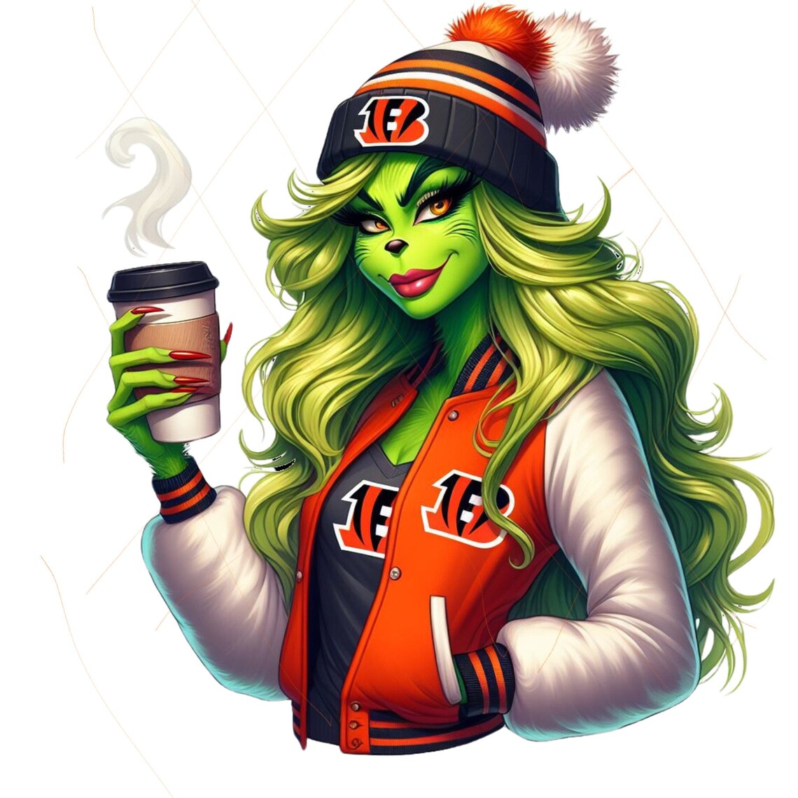 Boujie Female Grinch, Bengals - Etsy
