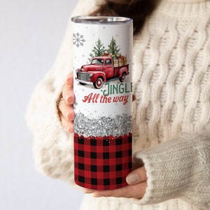 Vintage Christmas Tumbler 20oz With Straw, Retro Holiday Tumbler Cup ...