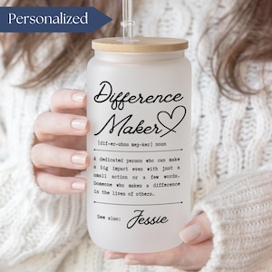Difference Maker Glass Tumbler Personalized Difference Maker Cup ...