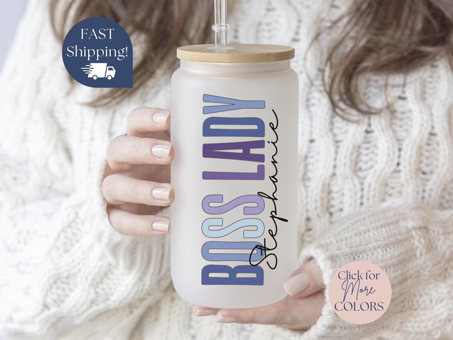 Boss Lady Glass Tumbler Personalized Boss Lady Nutrition Facts Cup ...