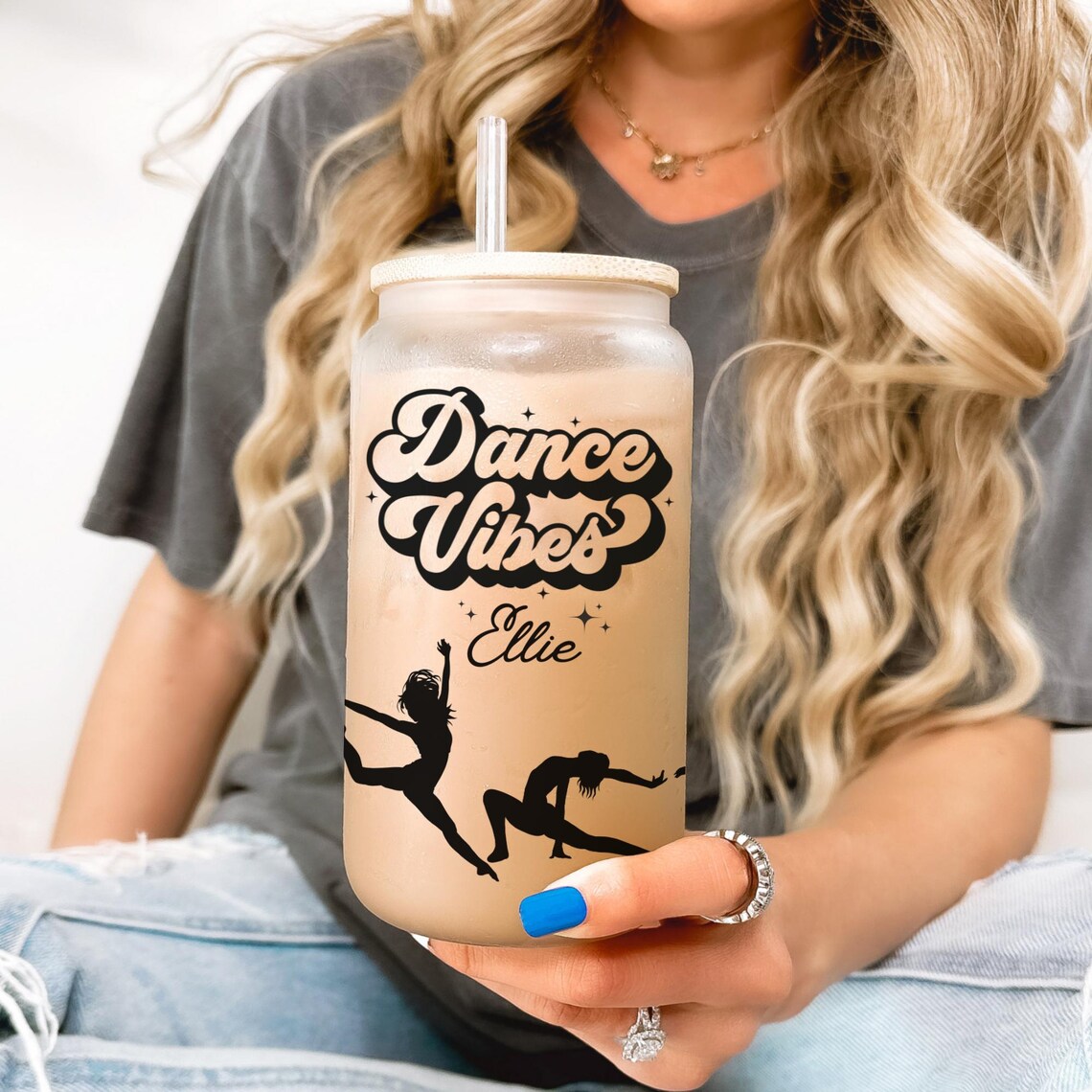 Personalized Dance Glass Tumbler Custom Dance Teacher Iced Coffee Cup ...