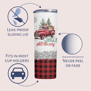 Vintage Christmas Tumbler 20oz With Straw, Retro Holiday Tumbler Cup ...