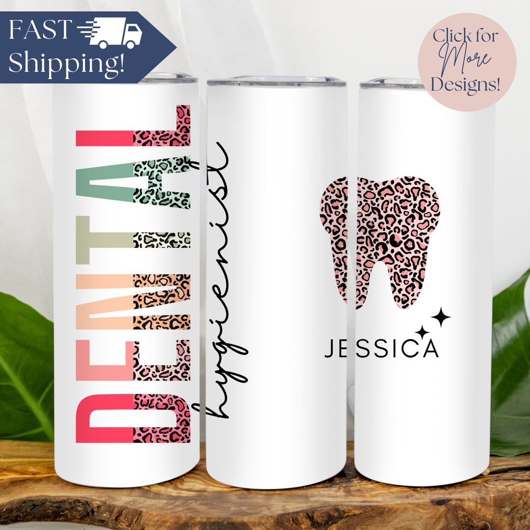 Personalized Dental Hygienist Tumbler, Dental Hygienist Gift, Cheetah ...